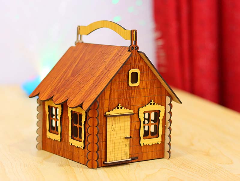 Laser Cut House Template Wooden House Shape Box 3mm Vector File ...