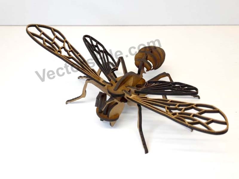 Laser Cut Insects 3D Puzzle Bee Kit Template | Vectors File