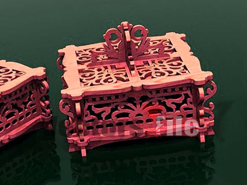Laser Cut Jewelry Box with Lid Template Vector File | Vectors File