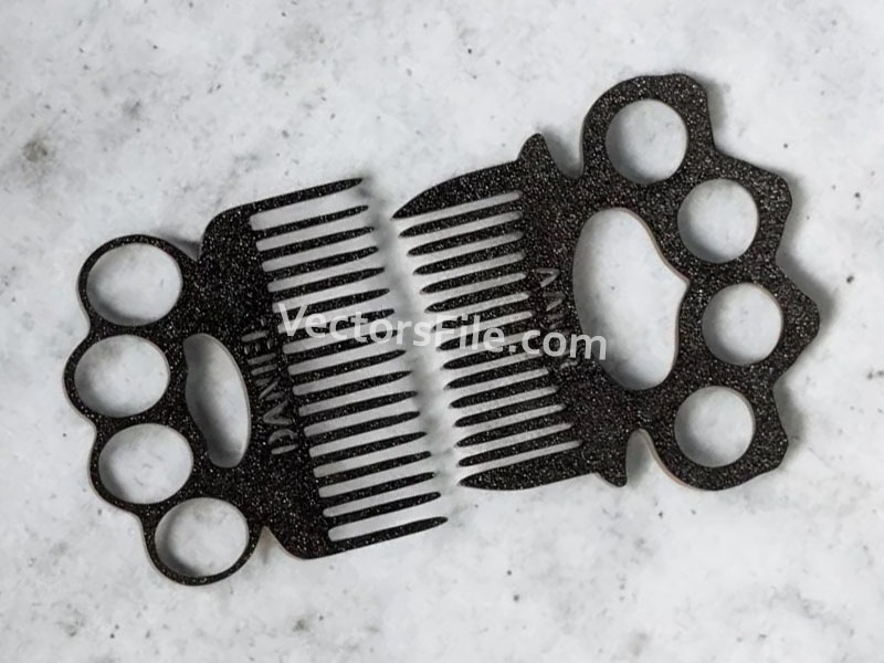 Laser Cut Knuckles Comb Acrylic Beard Comb Template | Vectors File