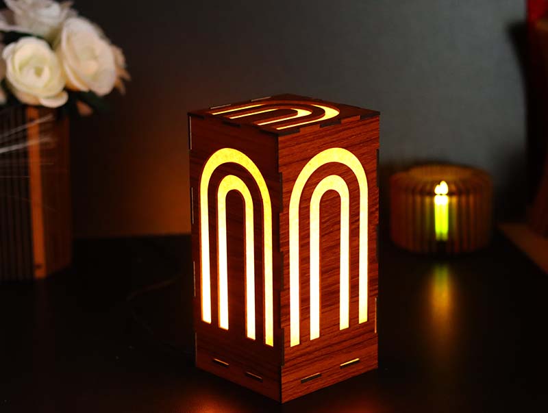 Laser Cut Lamp Shade Template Desk Lamp Light Box wooden lamp | Vectors ...