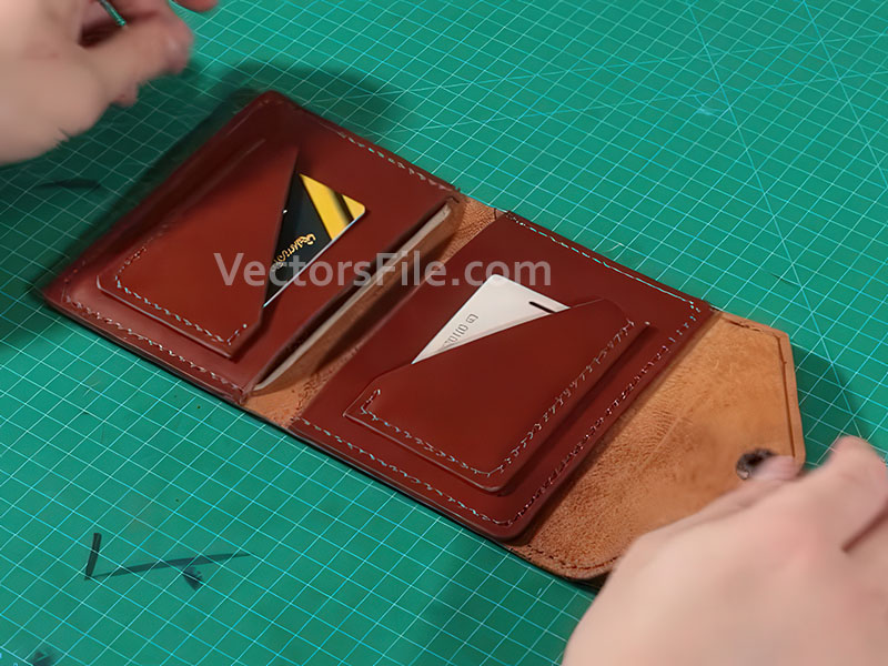 Laser Cut Leather Wallet with Card Holder Pockets Pouch Design ...