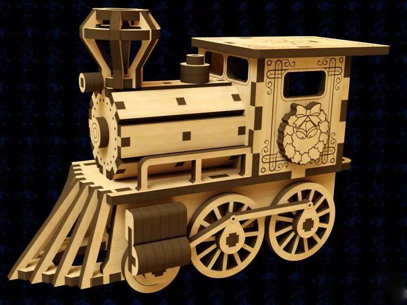 Laser Cut Locomotive Train Toy Model Kit Vector File | Vectors File