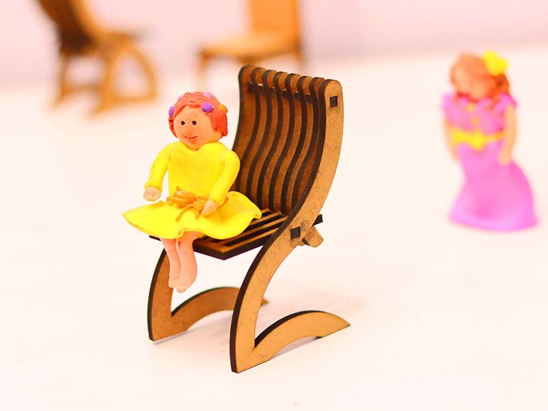 Laser Cut Miniature Chair Design Dollhouse Furniture Plans | Vectors File