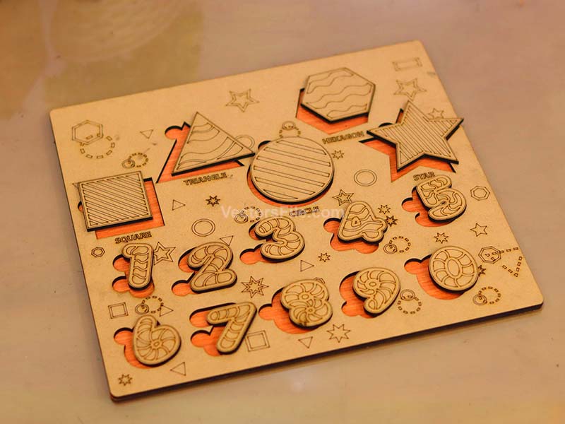 Laser Cut Montessori Educational Puzzle Diagram and Number Puzzle ...