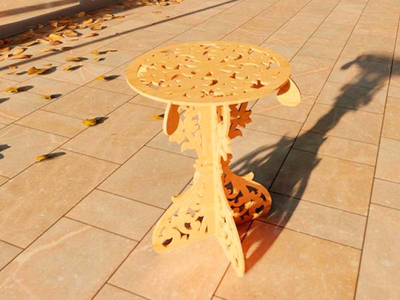 Laser Cut Openwork Coffee Table Design 8mm Vector File | Vectors File