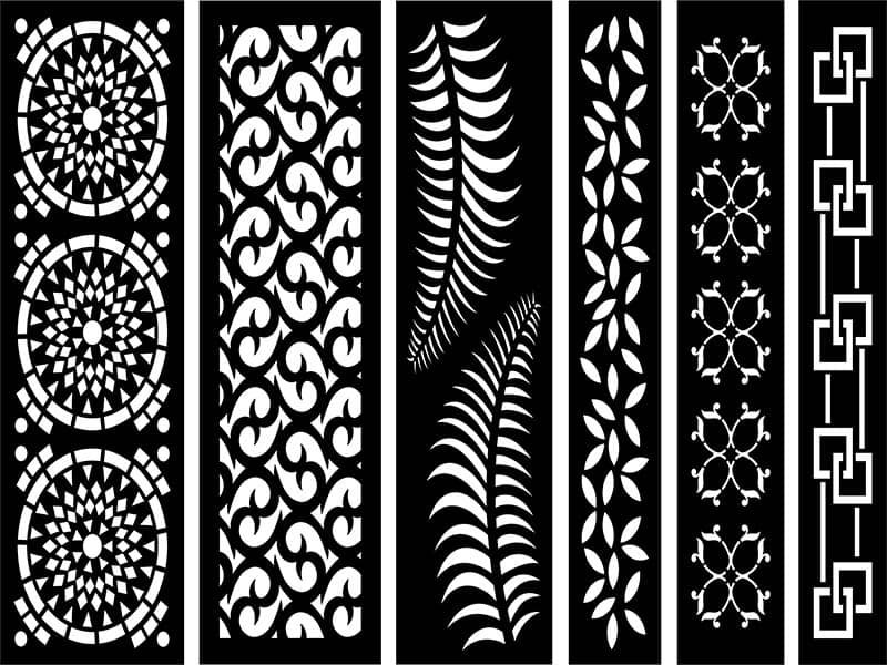 Laser Cut Outdoor Fence Grill Panels Set Design Vector File | Vectors File