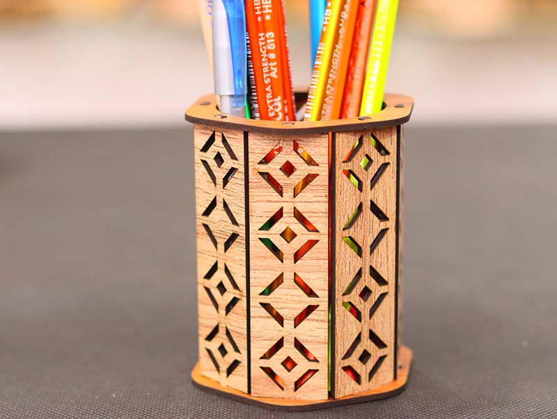 Laser Cut Pen Box Pencil Holder Template Vector File | Vectors File