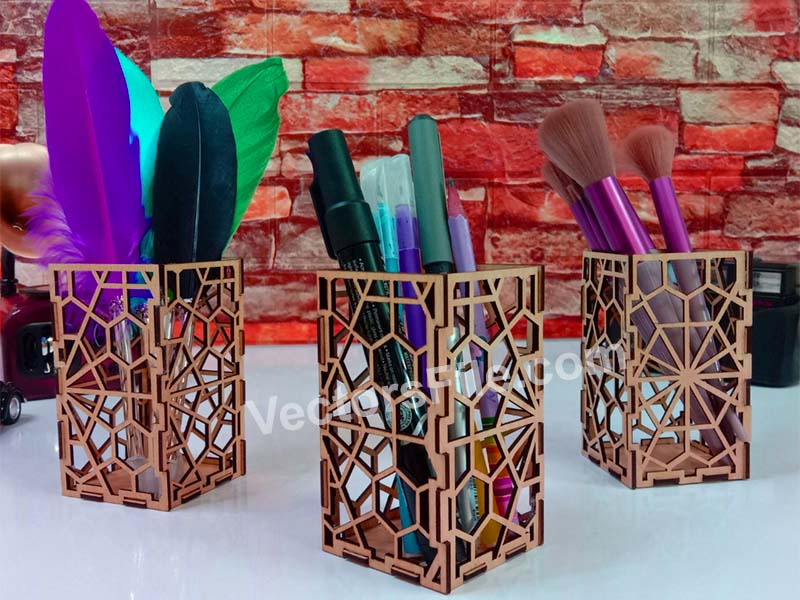 Laser Cut Pen Holder Stand for Desk Home Office for Study Room ...