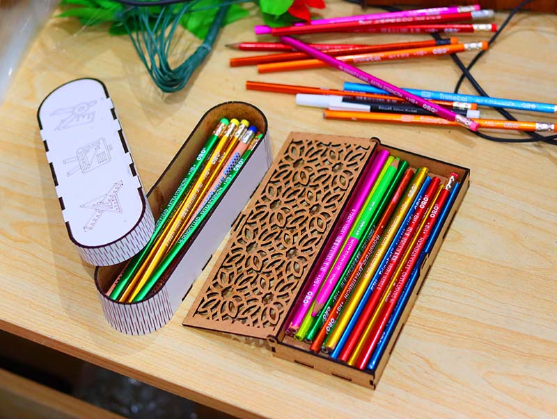 Laser Cut Pencil Box Geometry Box Pen Box Template Vector File ...