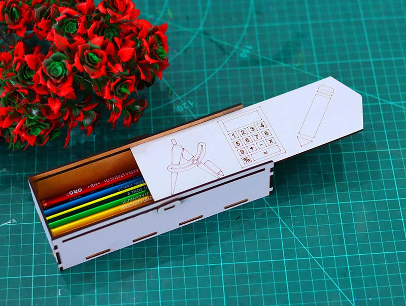Laser Cut Pencil Case Wooden Pen Box Template 3mm Vector File | Vectors ...
