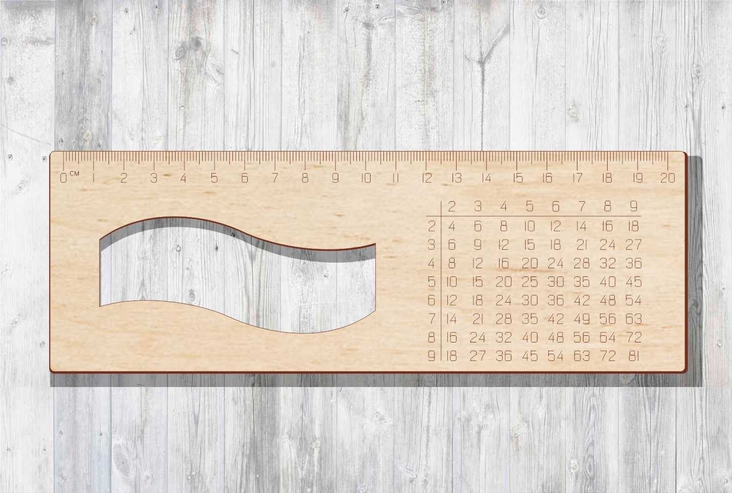 Laser Cut Ruler With Multiplication Table 20 Cm Ruler 3D Puzzle CDR