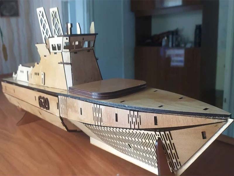 Laser Cut Ship Model Kit 3D Puzzle Toys Template Vector File | Vectors File