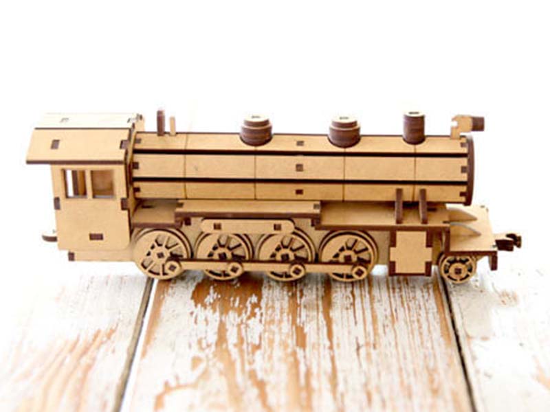 Laser Cut Steam Train 3D Puzzle Model Steam Locomotive Puzzle | Vectors ...