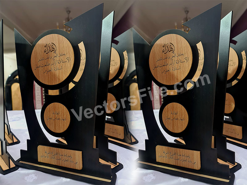 Laser Cut Trophy Design Idea Wooden Award Design | Vectors File