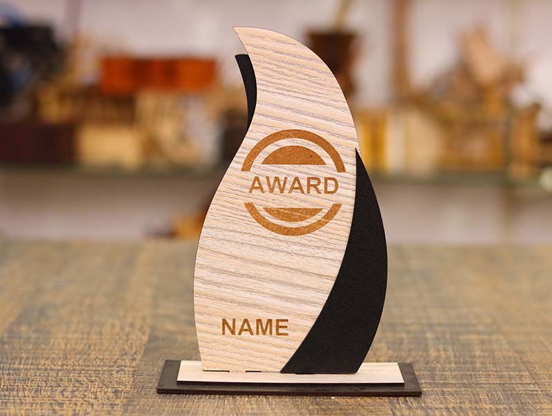 Laser Cut Trophy Template Wooden Award Design Idea | Vectors File