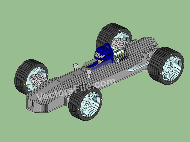 Laser Cut Vintage Formula 1 Racing Car Model Kit | Vectors File
