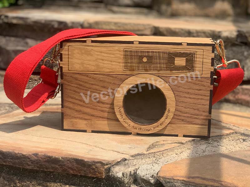 Laser Cut Vintage Toy Camera 3D Wooden Puzzle Model Kit | Vectors File