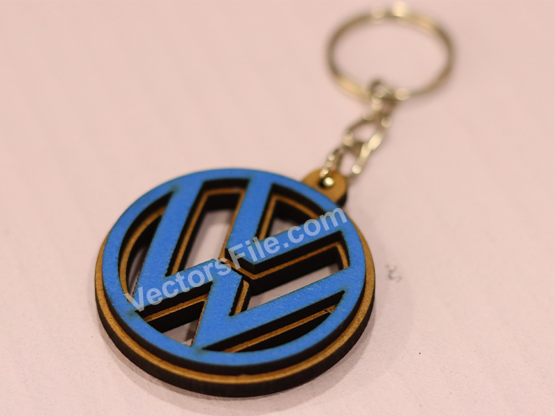 Laser Cut Volkswagen Logo Keychain Design Vector File | Vectors File