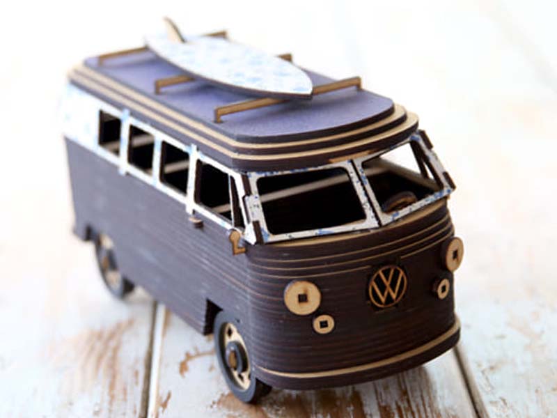Laser Cut VW Kombi Van Wood 3D Puzzle Model Kit | Vectors File
