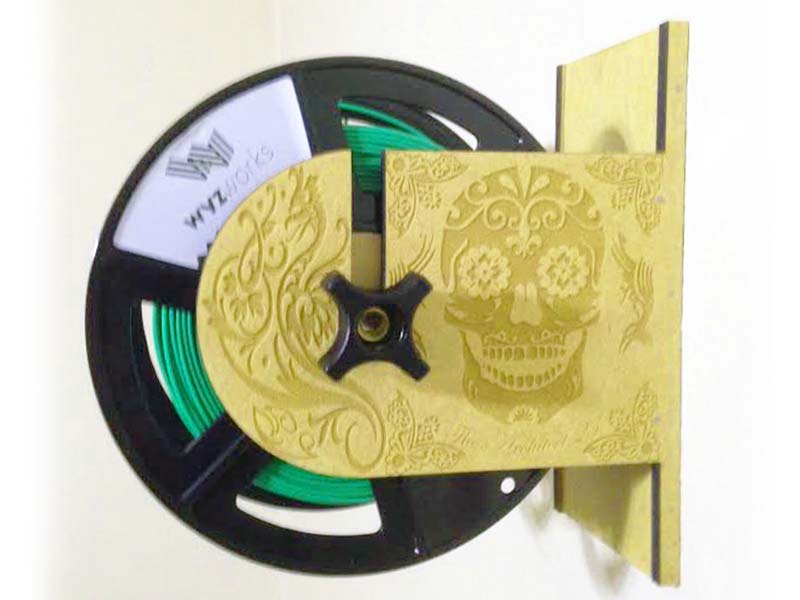 Laser Cut Wall Mounted Filament Spool Holder Stand | Vectors File