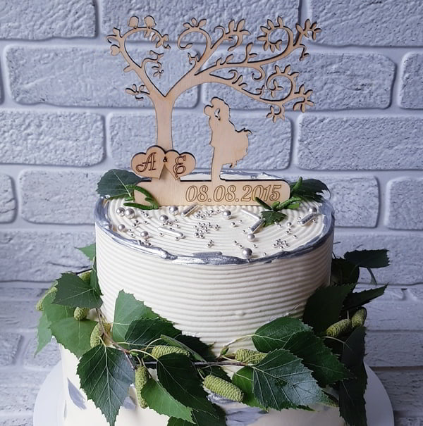 Laser Cut Wedding Cake Topper CDR File Vectors File