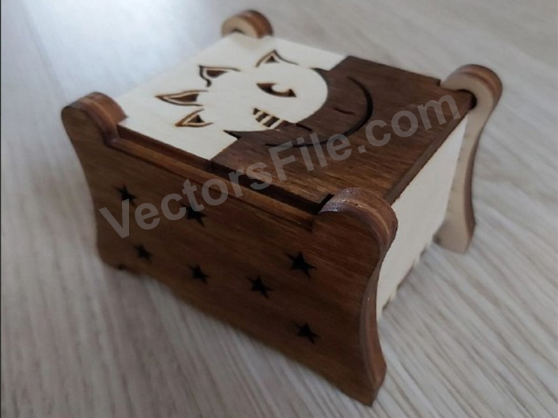 Laser Cut Wedding Ring Gift Box Wooden Jewelry Box Template | Vectors File
