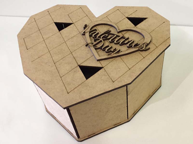 Laser Cut Wooden Heart Box Jewelry and Gift Box Idea | Vectors File