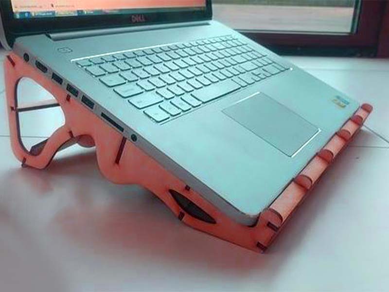 Laser Cut Wooden Laptop Stand Idea Vector File | Vectors File