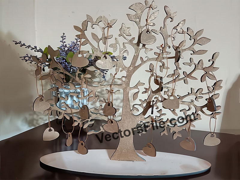 Laser Cut Wooden Tree Stand Decoration Idea | Vectors File