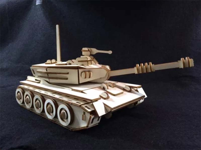 Laser Cut Wooden WW2 Tank 3D Model Puzzle Kit Vector File | Vectors File