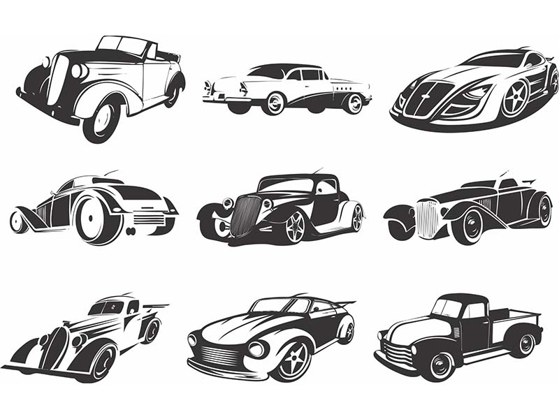 Racing Auto Car Laser Engraving Clip Art Line Art Silhouette Template ...