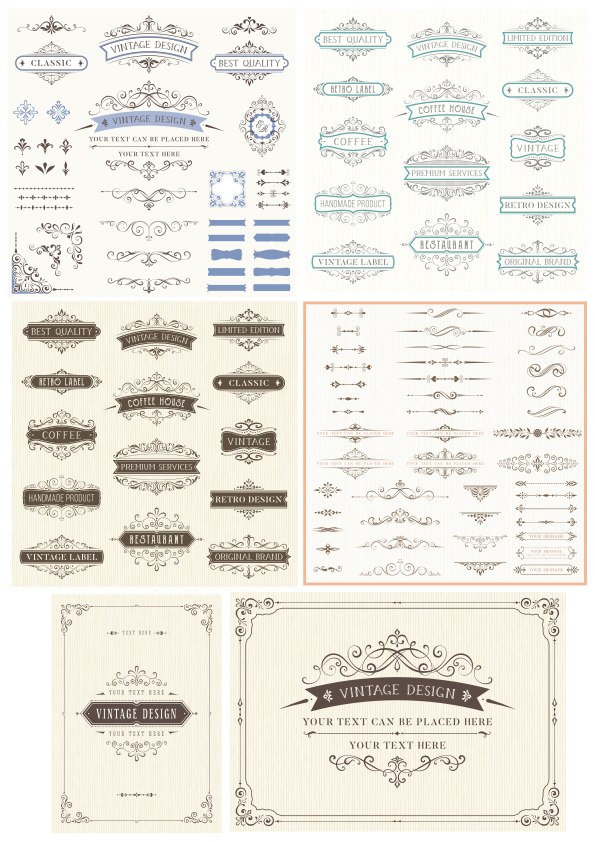 Vintage Retro Decor Elements Free CDR Vectors File | Vectors File