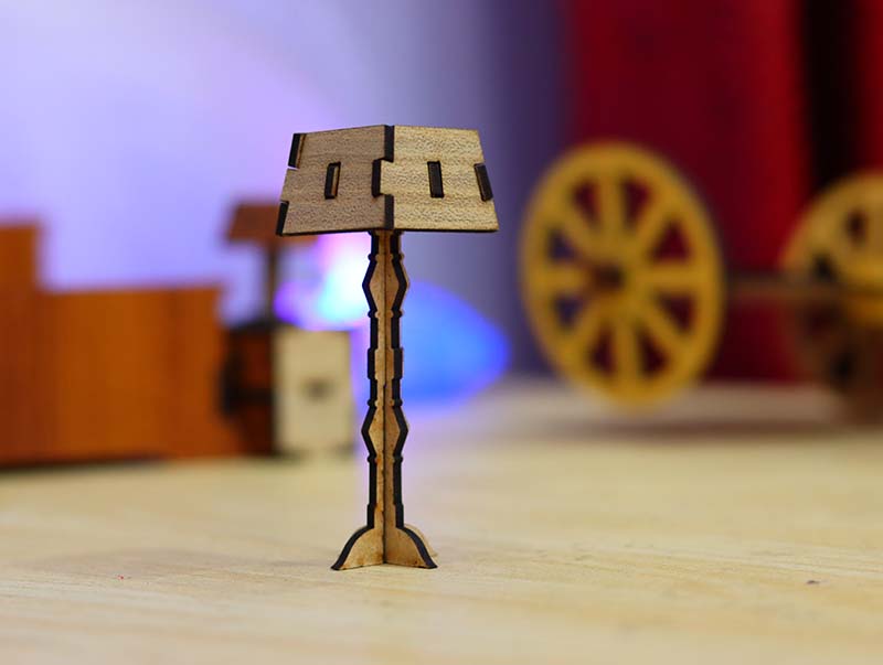 Wooden Miniature Floor Standing Lamp Template Laser Cut Vector File ...